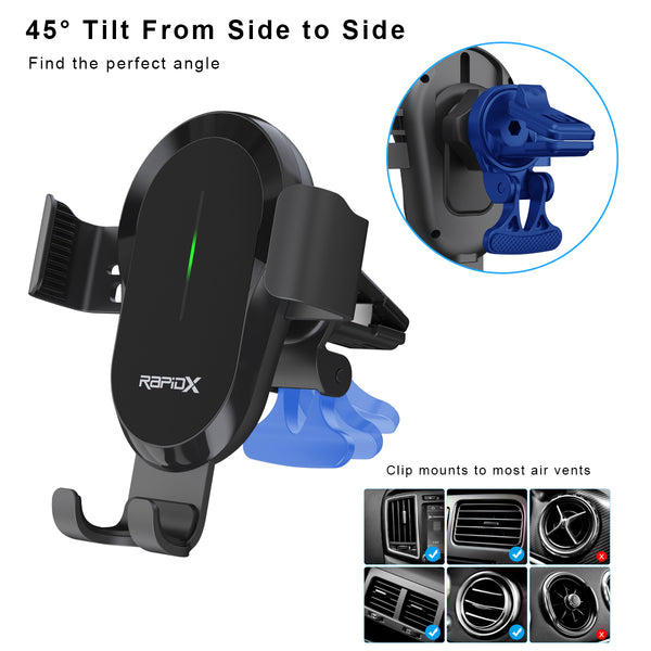 Dashio CW4 Car Vent Mount & Wireless Charger, up to 15W, Slide & Lock ...