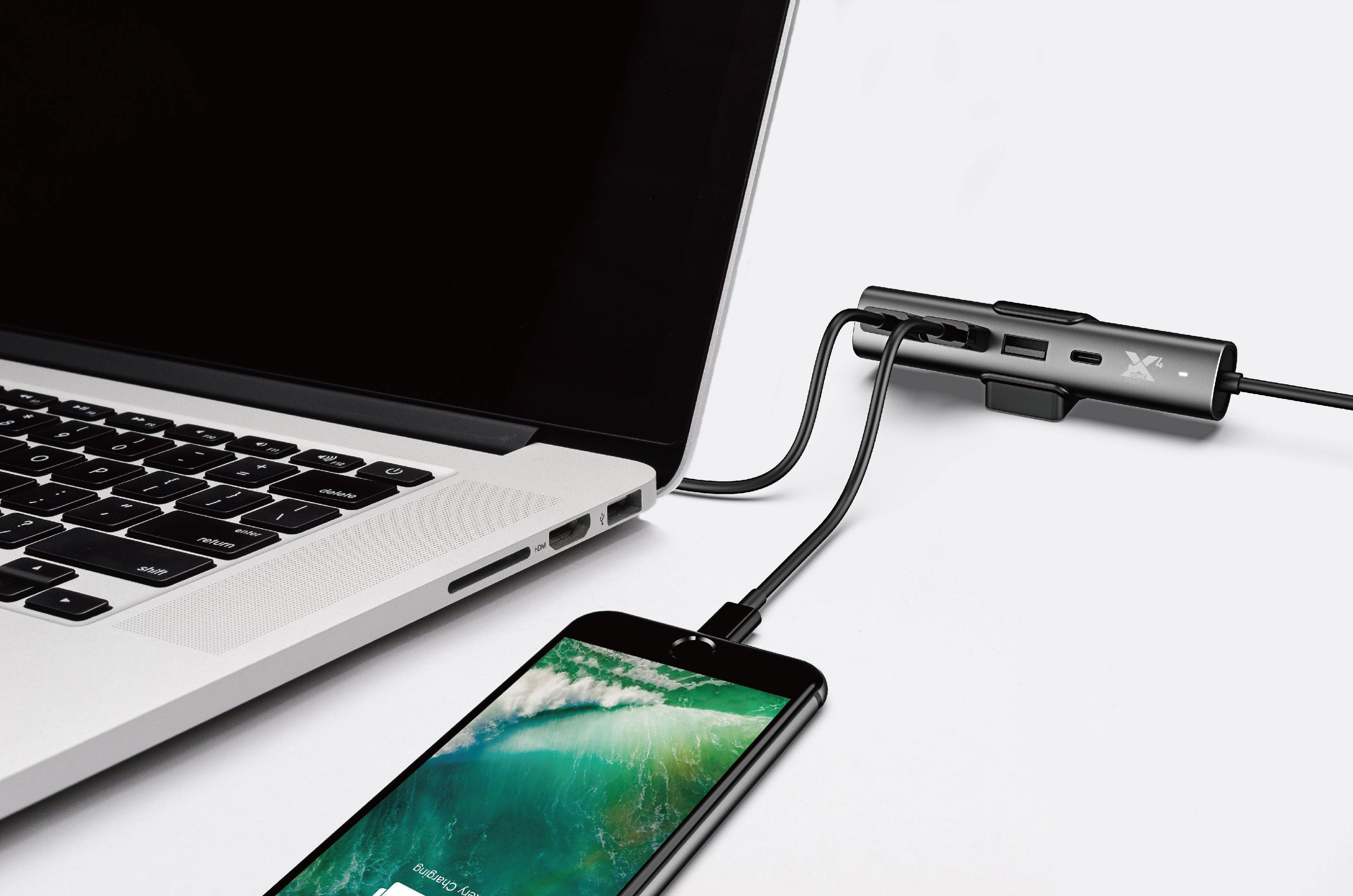 X4 Home Super Compact 4-Port Charger with Type-C PD fast charging for ...